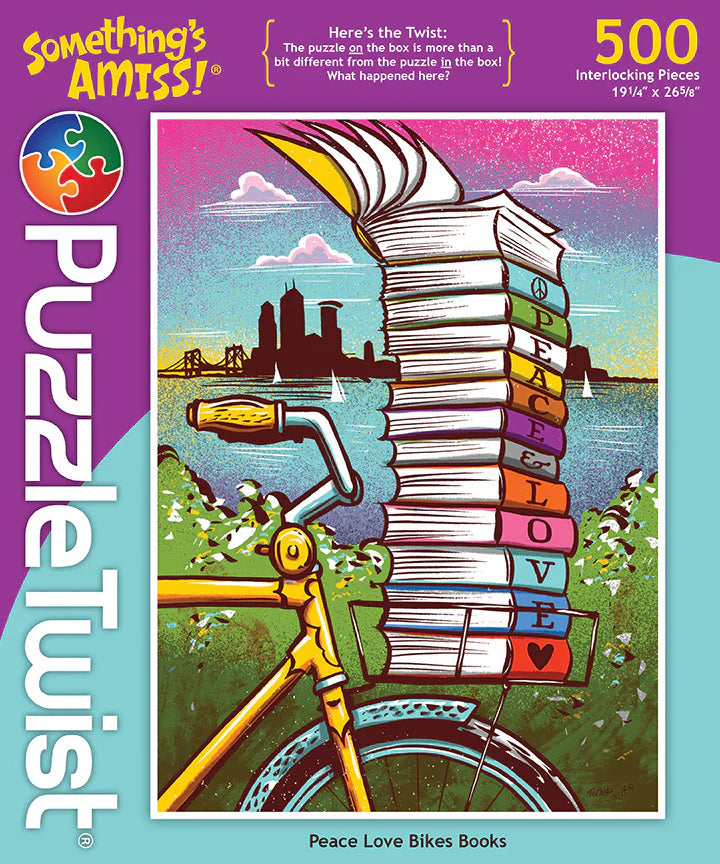 Peace Love Bikes Books Puzzle – Turman Artwork Company