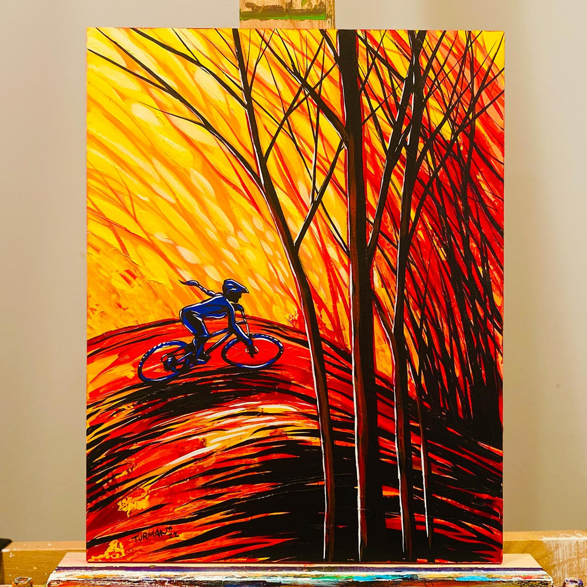 Stoked Mountain Biking - Painting and Prints by MN Artist Adam Turman ...