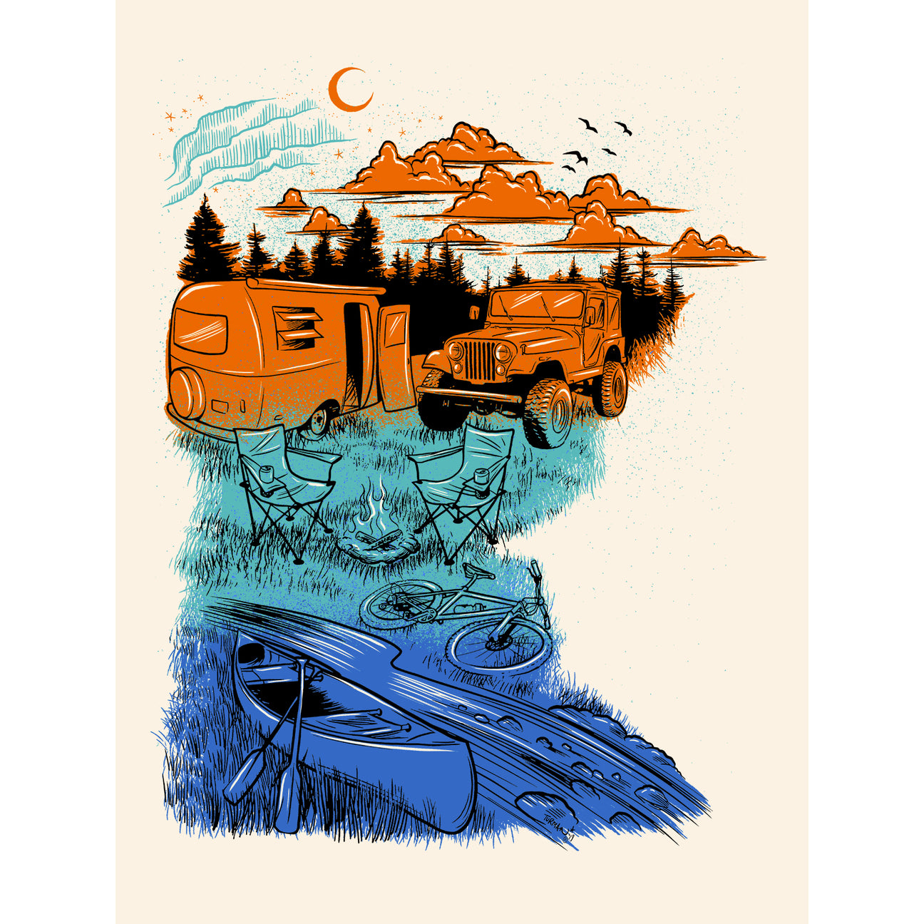 MN Camping Screen Print by Artist Adam Turman – Turman Artwork Company