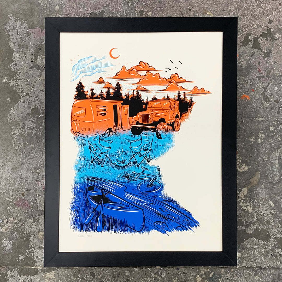 MN Camping Screen Print by Artist Adam Turman – Turman Artwork Company
