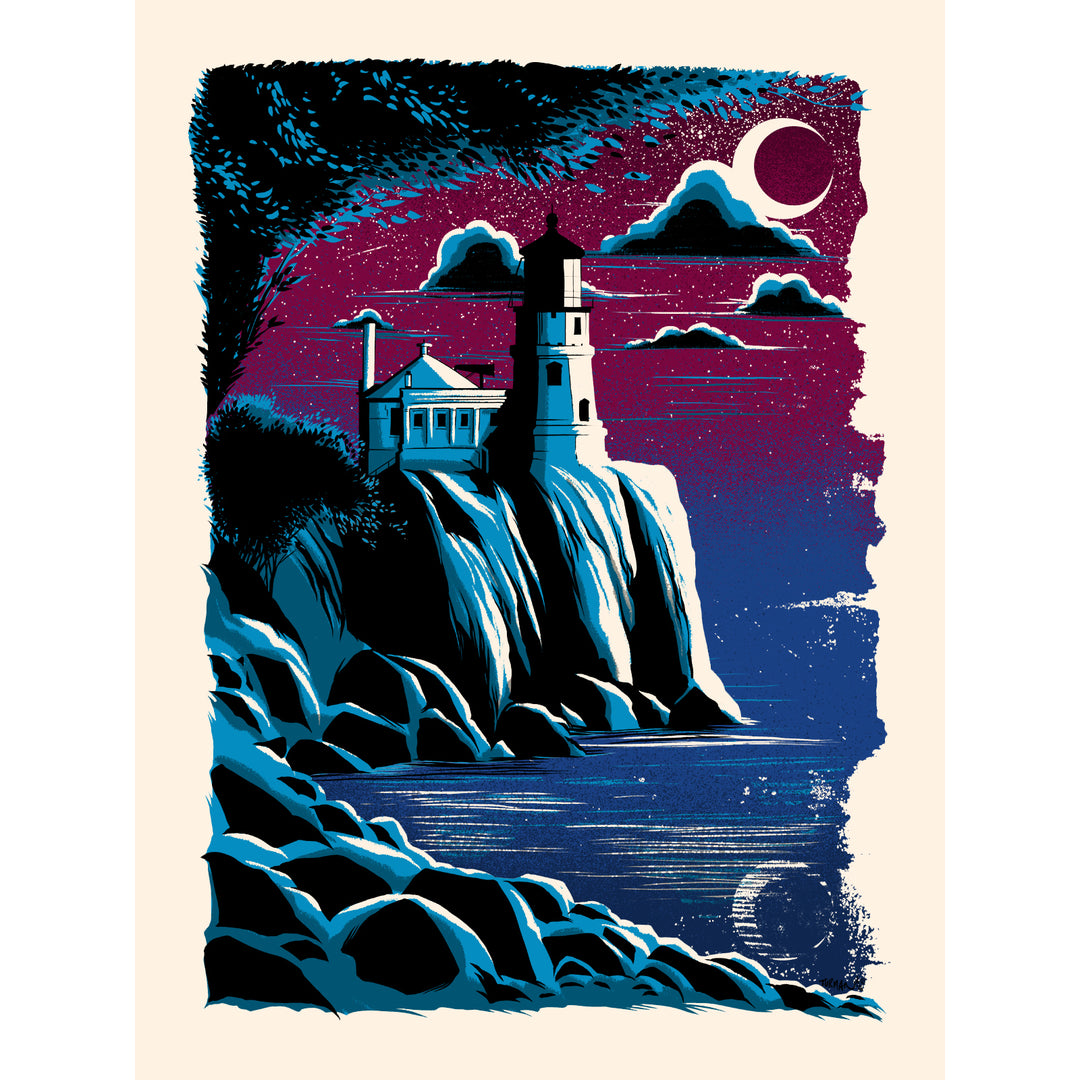 Split Rock Lighthouse - Screen Print by Artist Adam Turman – Turman ...