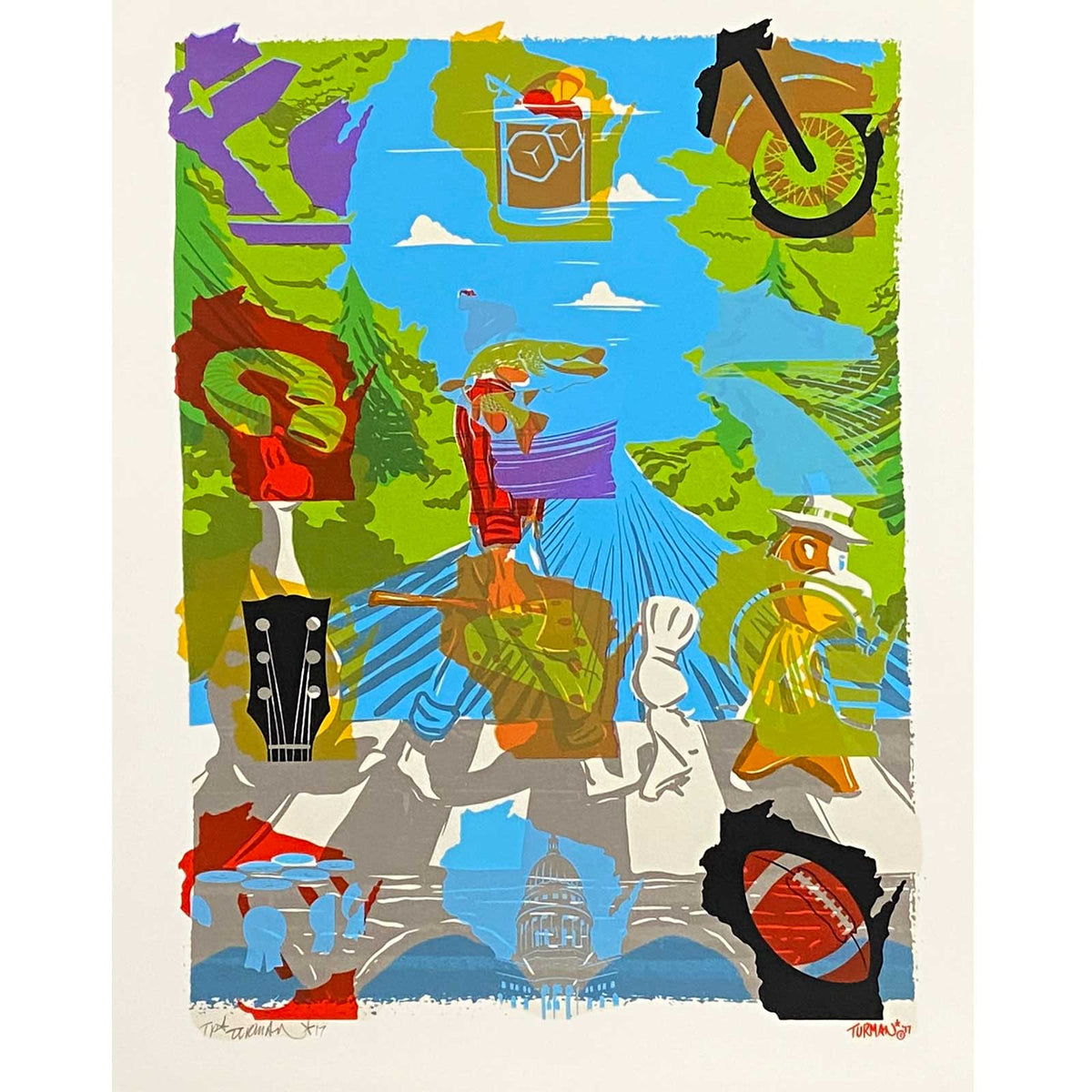 One-of-a-Kind Test Print by Artist Adam Turman: WI Months X MN Abbey ...