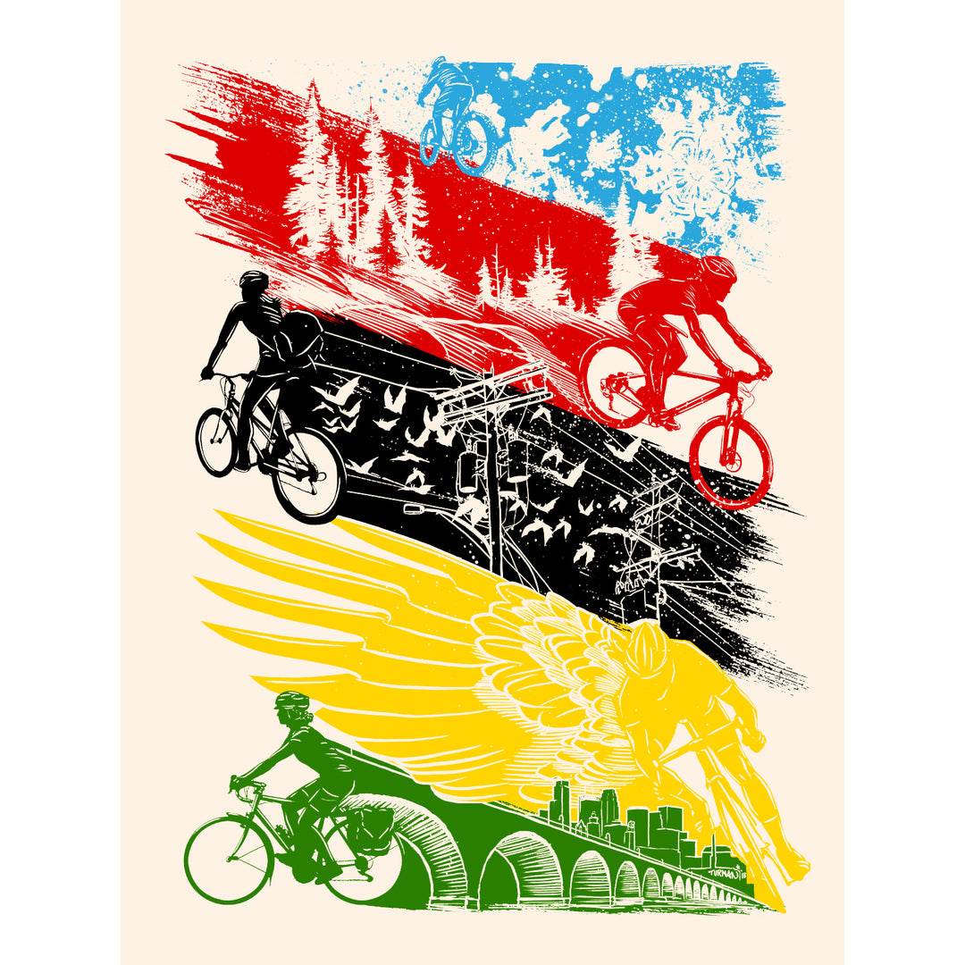 We Ride bike art screen print by artist Adam Turman – Turman Artwork ...